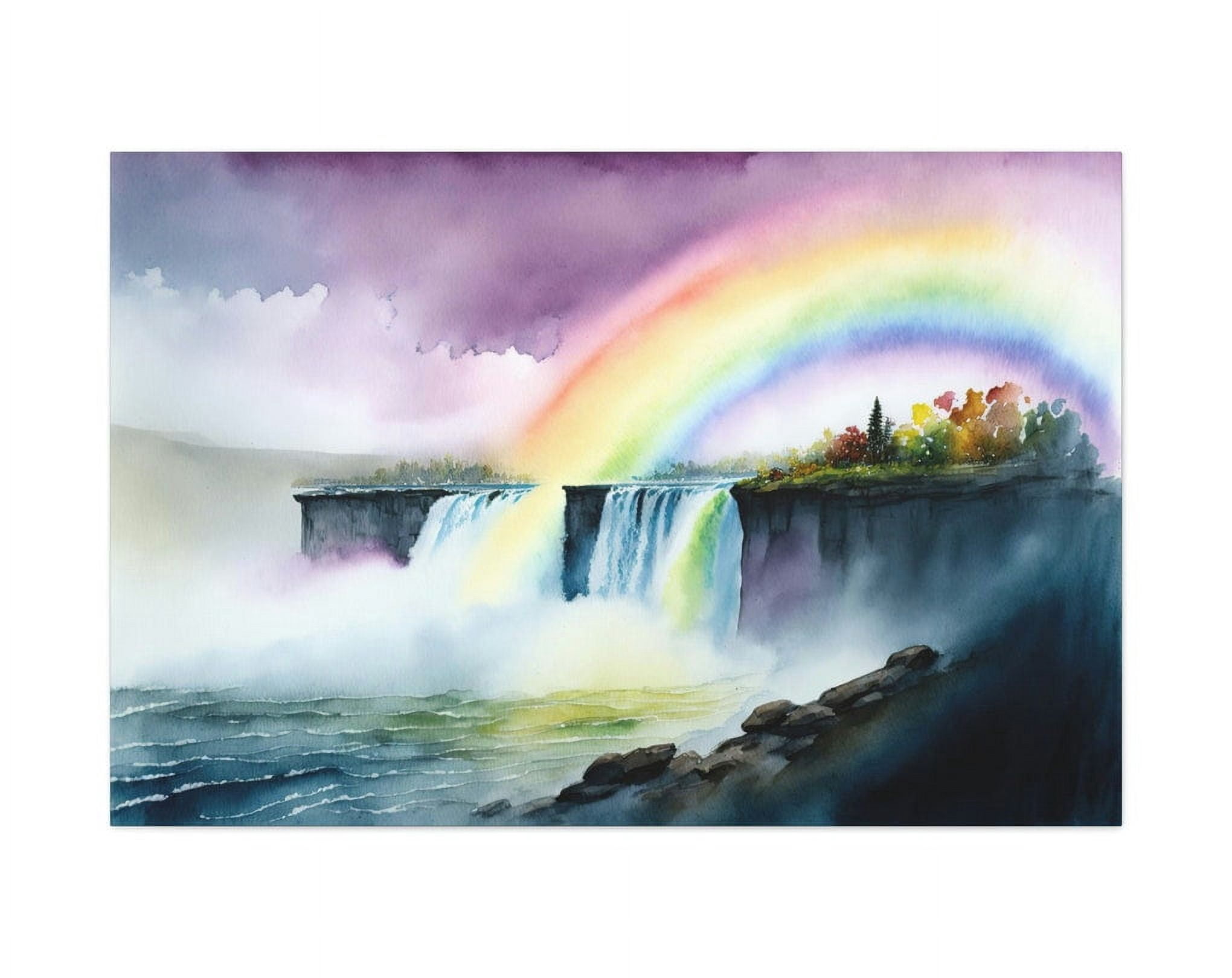 Kna Prints - 1 Pc Poster Watercolor Rainbow Waterfall Art Large Print ...