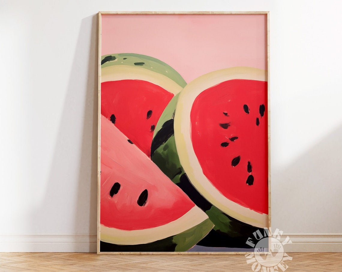 Kna Prints - 1 Pc Poster Watermelon Wall Art Print, Summer Kitchen Painting, Retro Kitchen ...