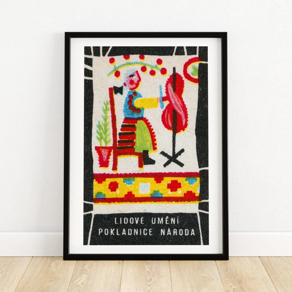 Kna Prints - 1 Pc Poster Weaving Folk Art Matchbox Print Czech Wall Art ...