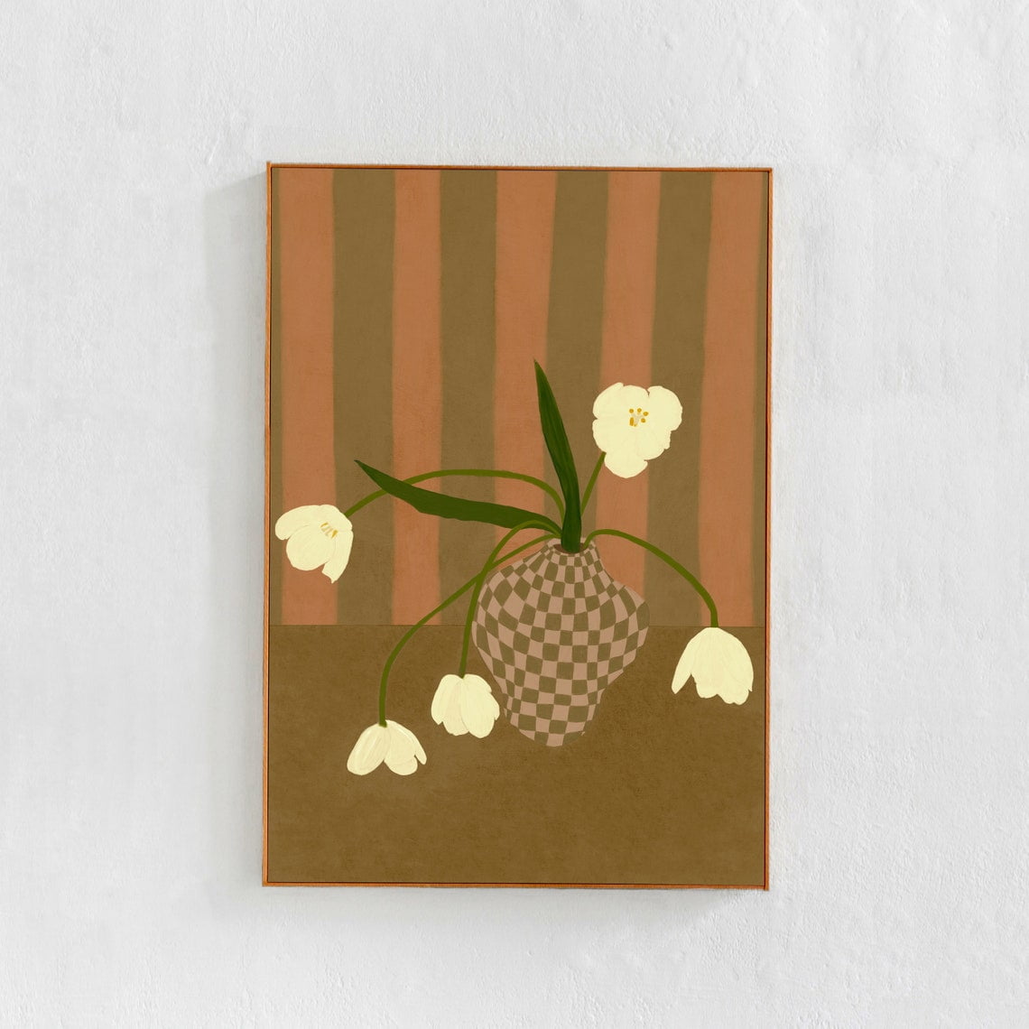 Kna Prints - 1 Pc Poster White Tulips Painting, Eclectic Art, Scandi ...