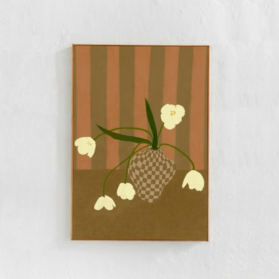 Kna Prints - 1 Pc Poster White Tulips Painting, Eclectic Art, Scandi ...