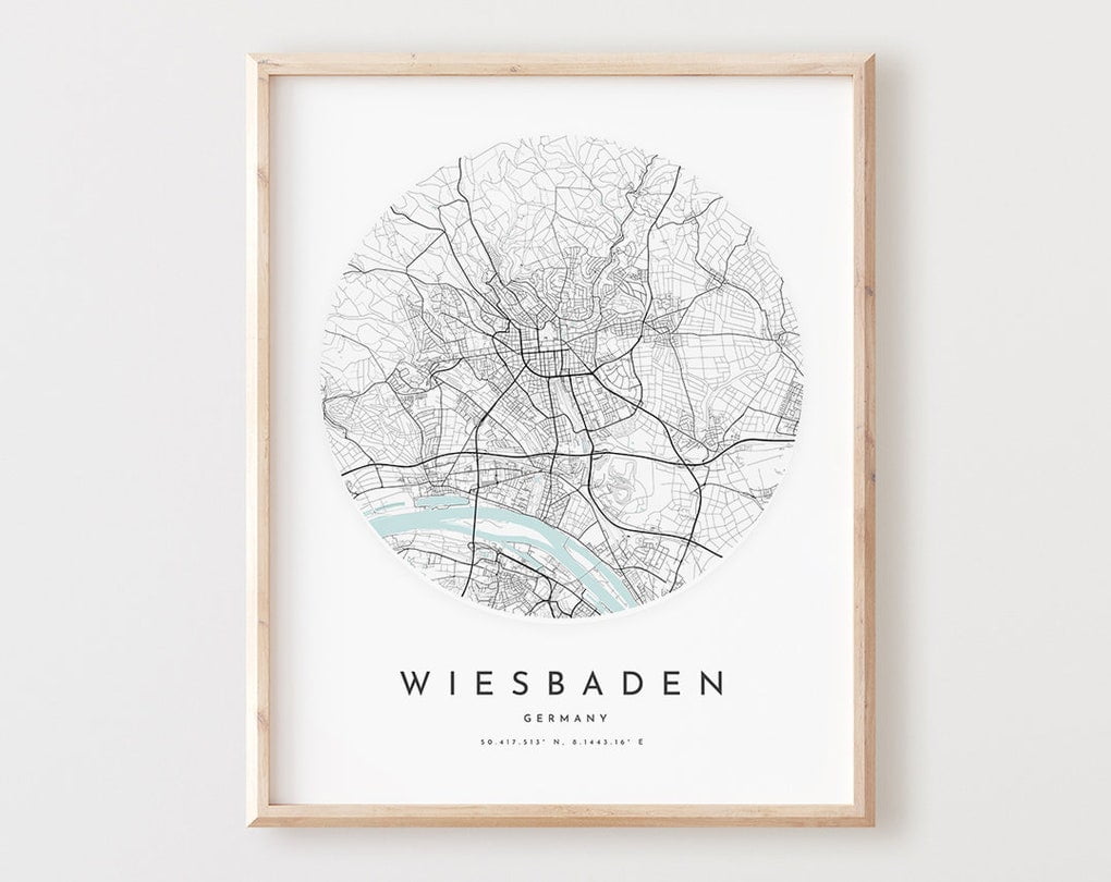 Kna Prints - 1 Pc Poster Wiesbaden Map Print, Wiesbaden Map City Wall ...