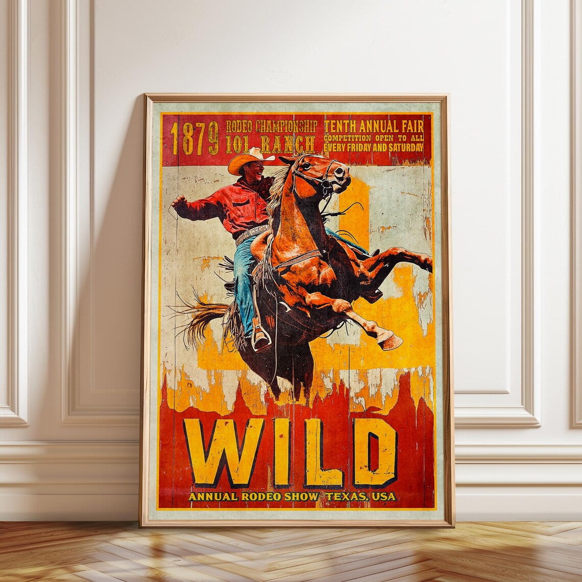 Kna Prints - 1 Pc Poster Wild Rodeo Championship Old Western Cowboy ...
