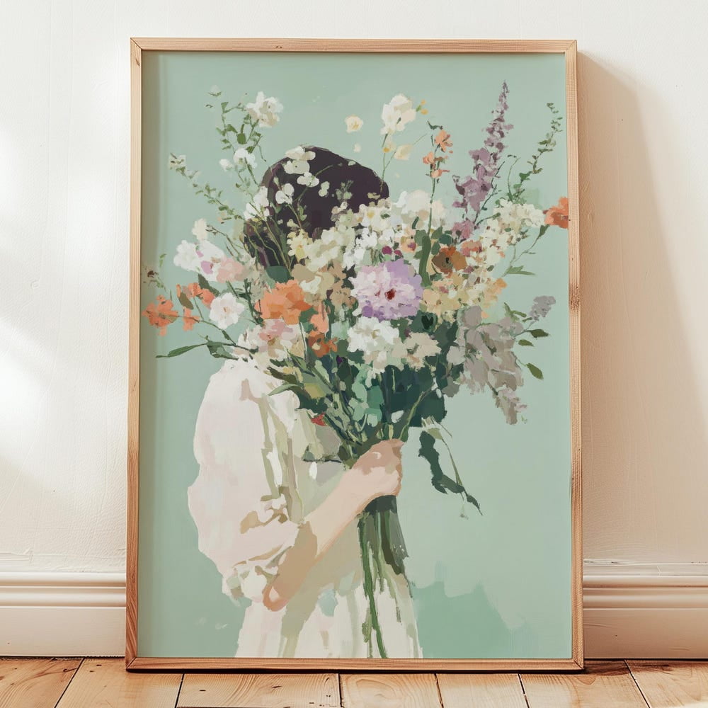 Kna Prints - 1 Pc Poster Wildflower Posters | Sage Green Soft Aesthetic ...