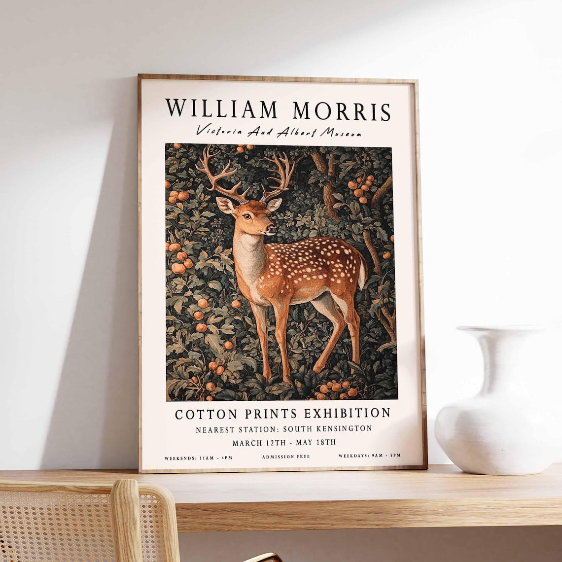 Kna Prints - 1 Pc Poster William Morris , Deer , William Morris Print, Animal Print, Floral ...