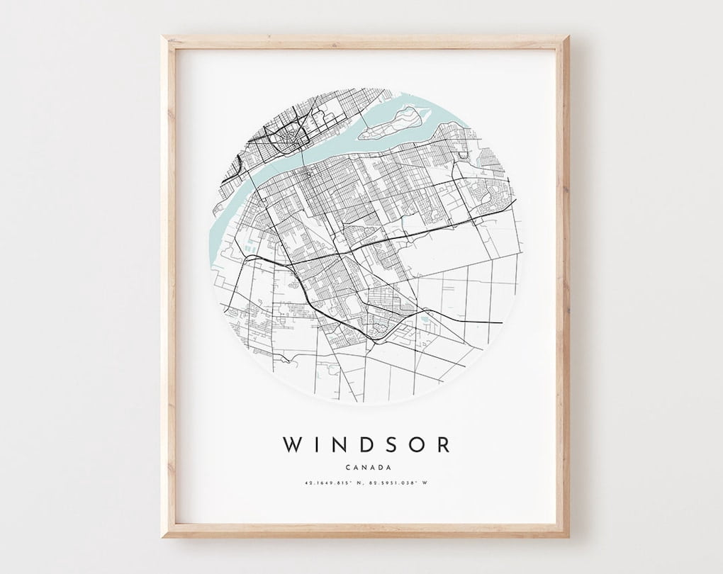 Kna Prints - 1 Pc Poster Windsor Map Print, Windsor Map City Wall Art ...