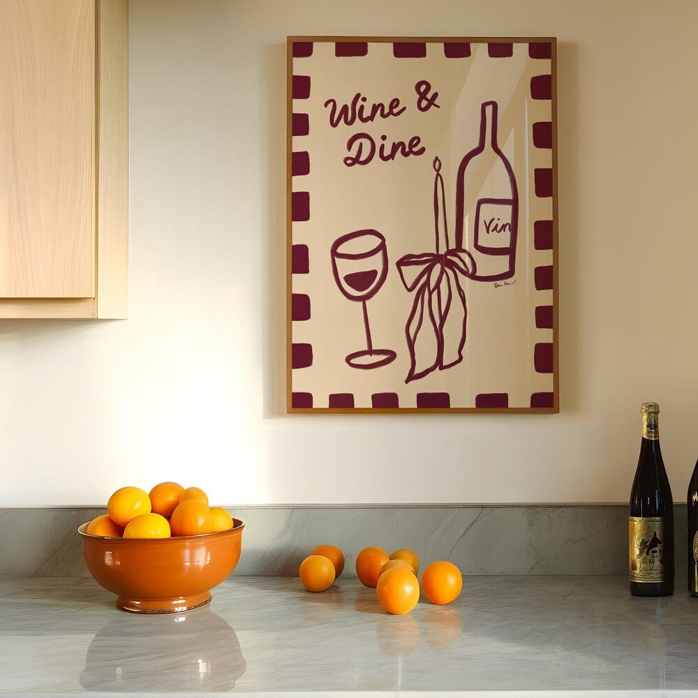 Kna Prints - 1 Pc Poster Wine And Dine Poster, Wine Lover Gift, Dinner ...