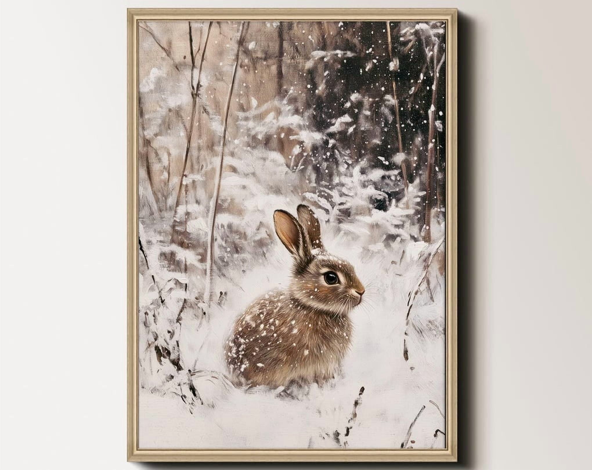 Kna Prints - 1 Pc Poster Winter Bny Rabbit Printable Wall Art, Vintage ...