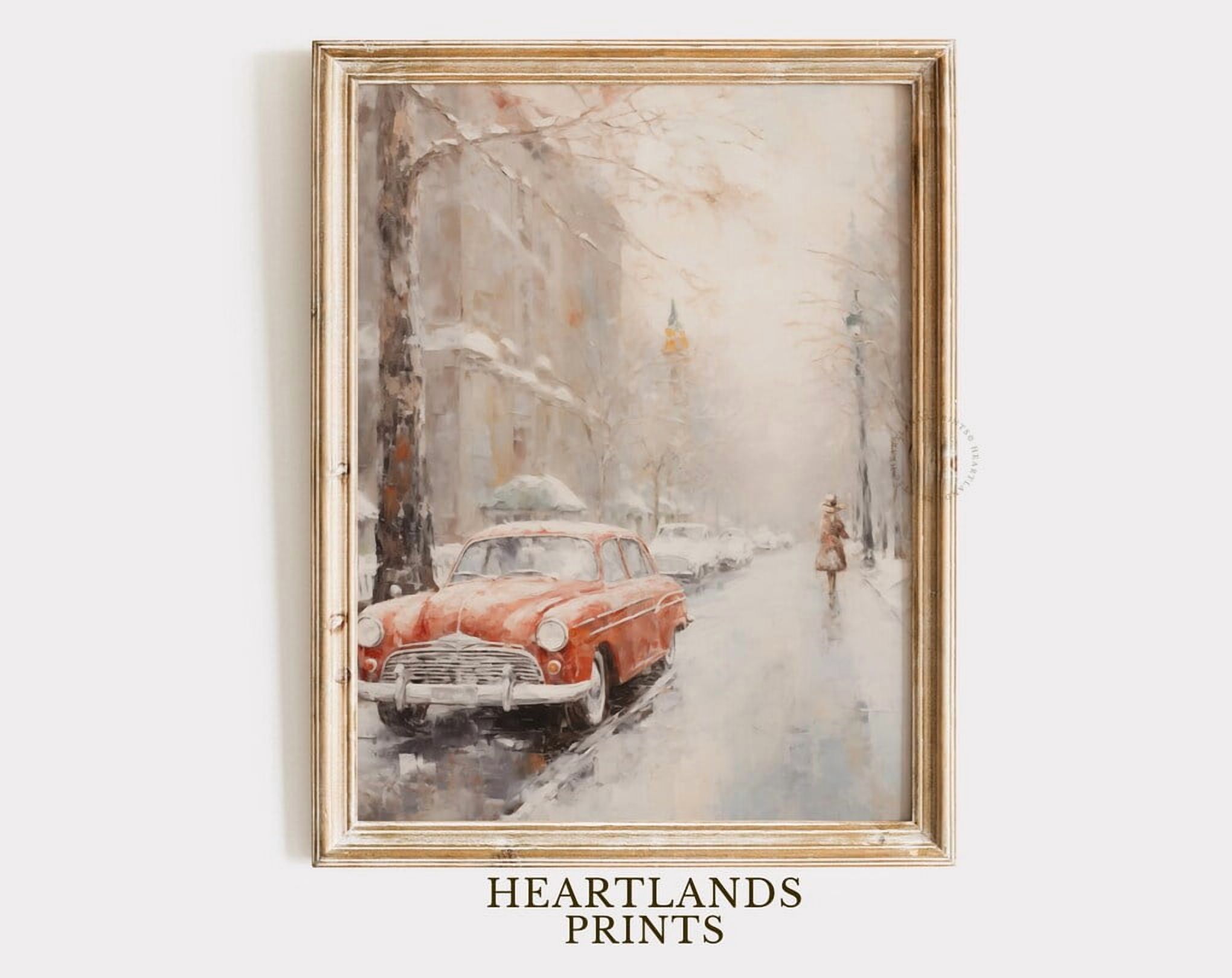 Kna Prints - 1 Pc Poster Winter City Wall Art, Christmas Snow Scene Art ...
