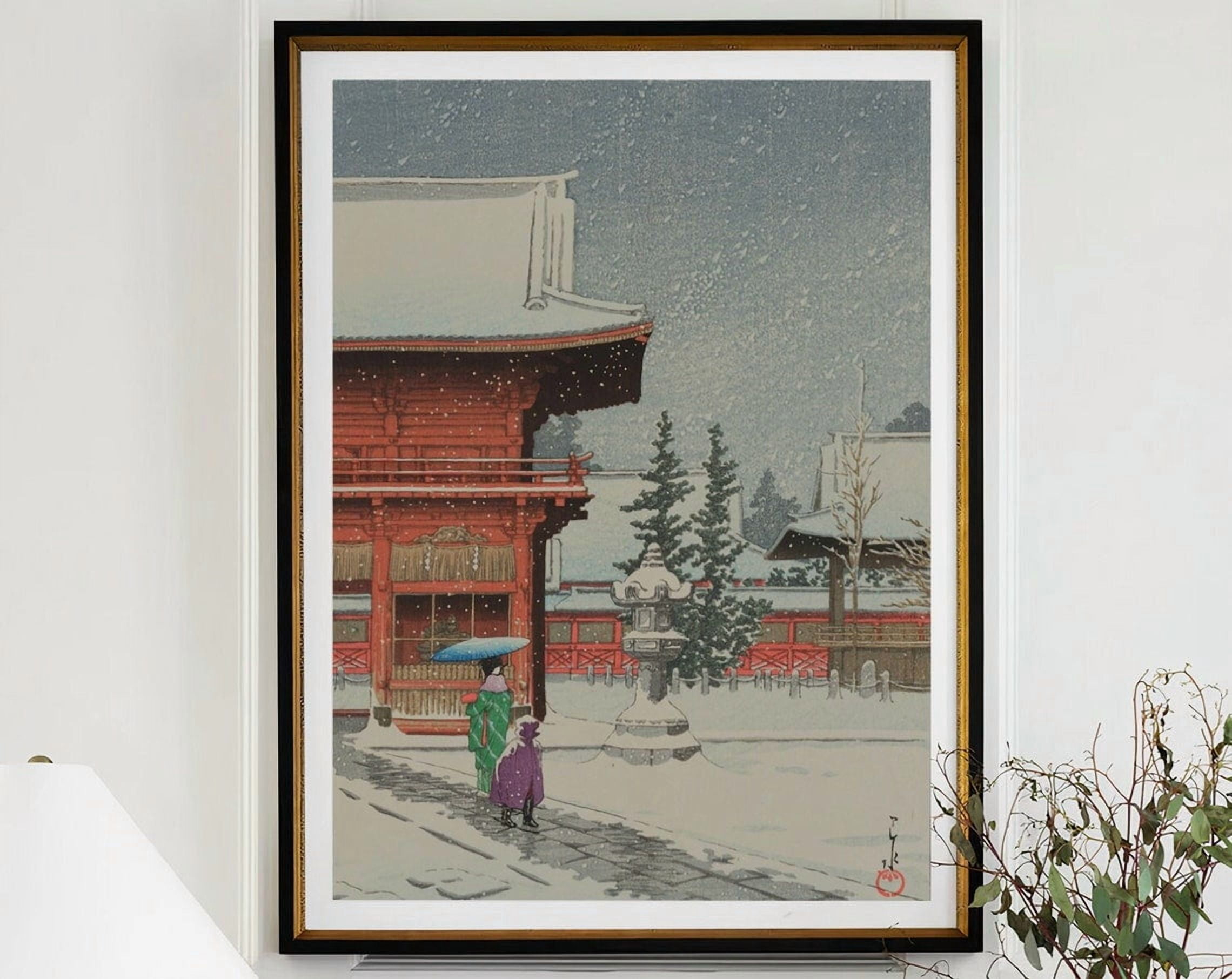 Kna Prints - 1 Pc Poster Winter Snow Tokyo Shrine Kawase Hasui Japanese ...