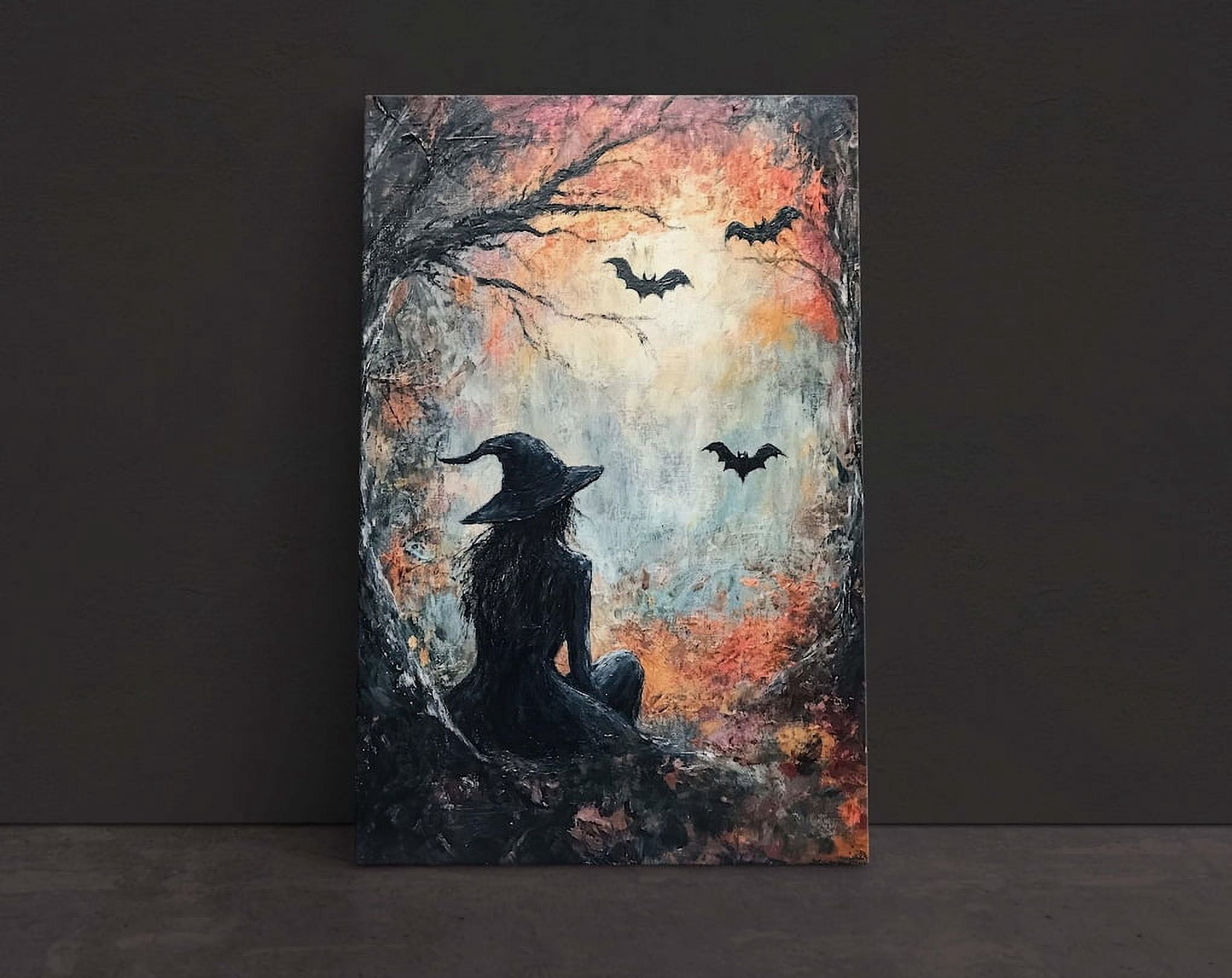 Kna Prints - 1 Pc Poster Witch Relaxing, Witch And Bats, Gothic ...
