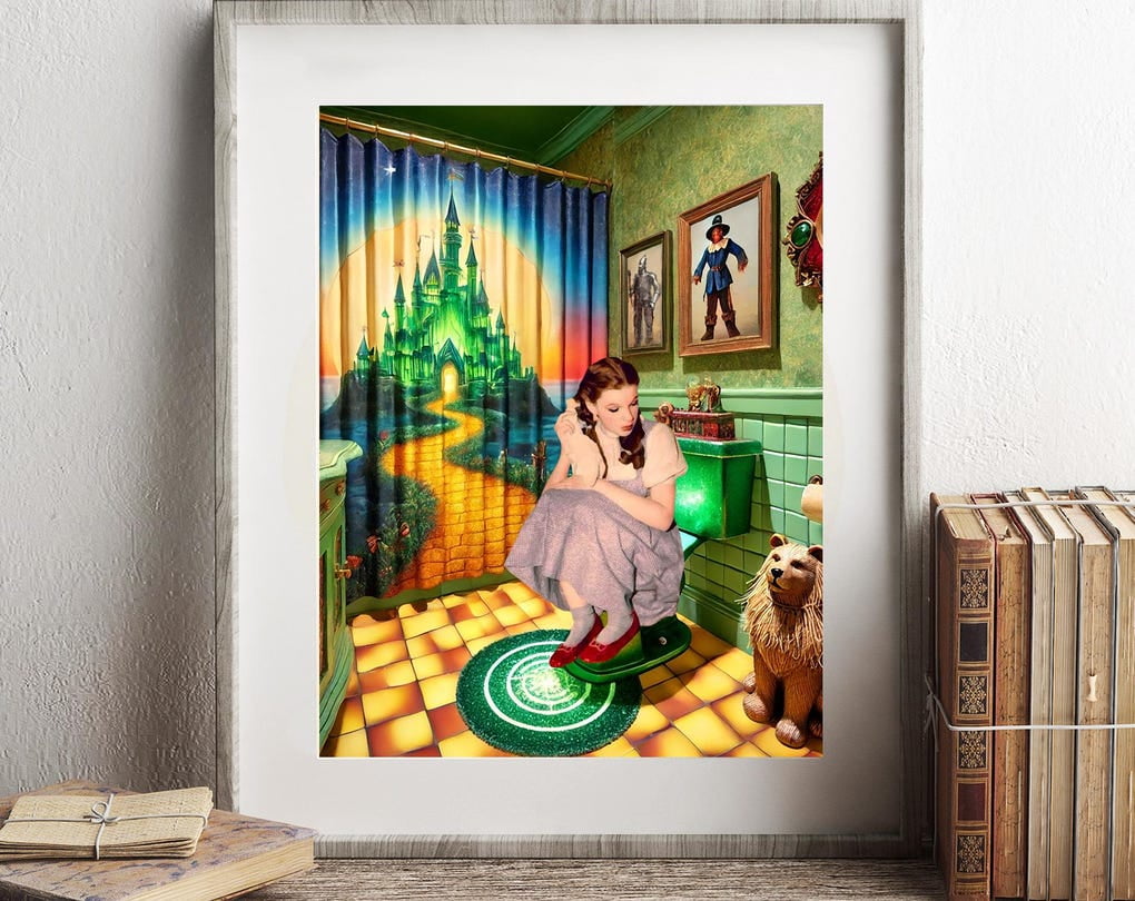 Kna Prints - 1 Pc Poster Wizard Of Oz Dorothy Color Bathroom Wall Art ...