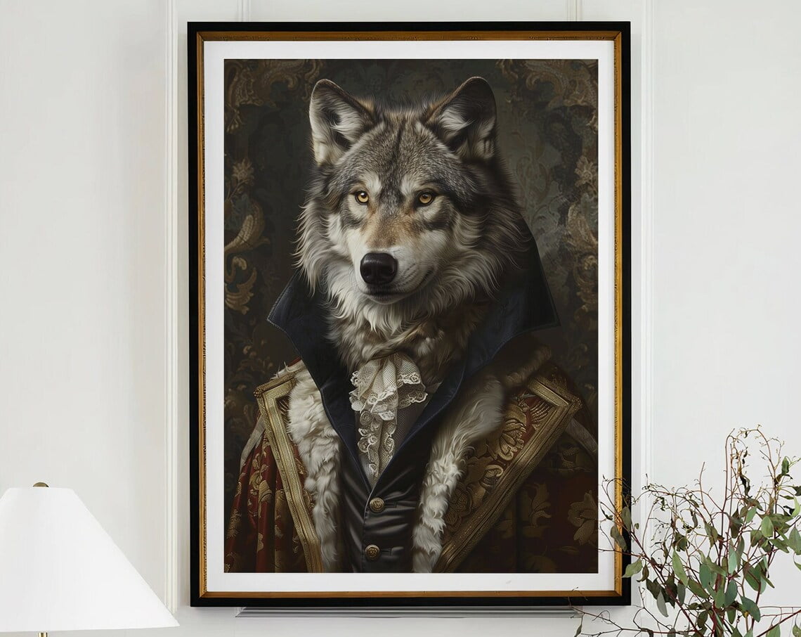 Kna Prints - 1 Pc Poster Wolf Royal Renaissance Portrait Vintage Print ...