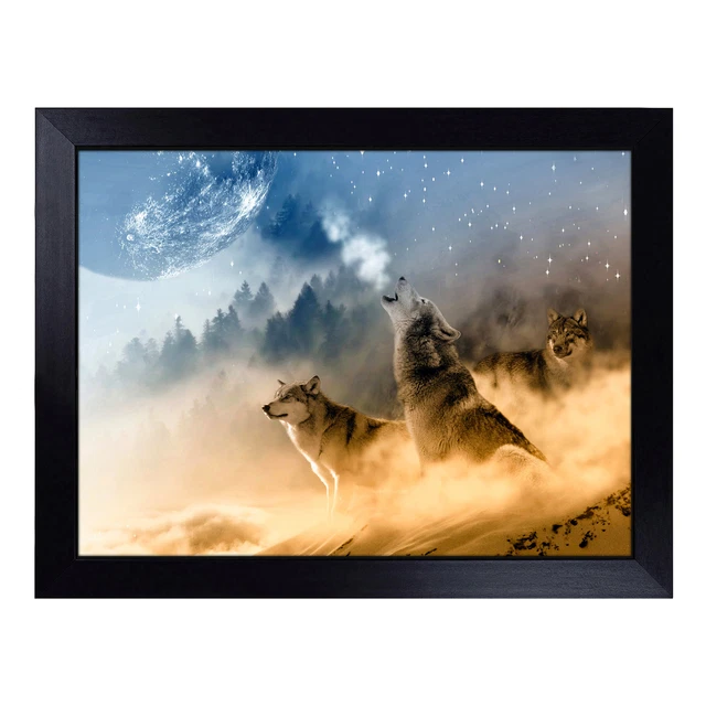 Kna Prints - 1 Pc Poster Wolves Howling At The Moon Forest Landscape ...
