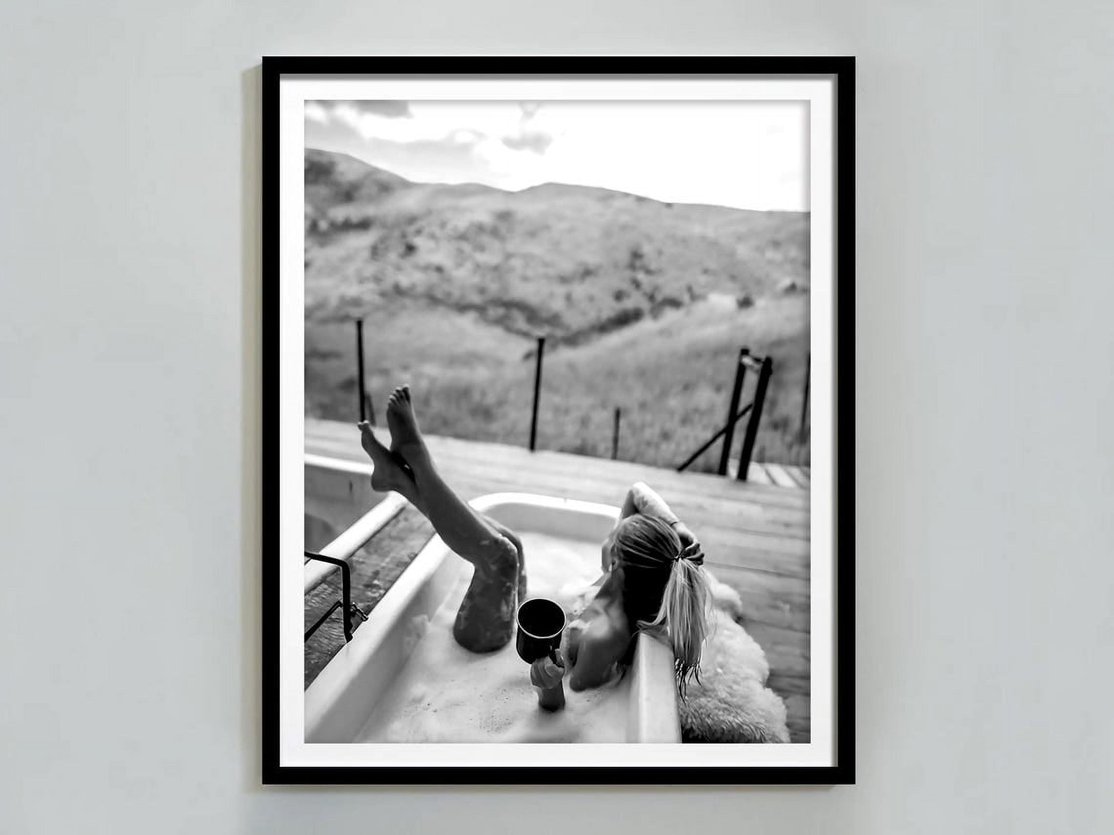 Kna Prints - 1 Pc Poster Woman Drinking Coffee In Bathtub Print ...