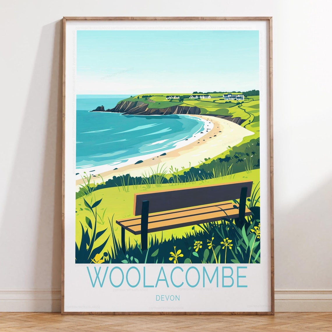 Kna Prints - 1 Pc Poster Woolacombe Devon Travel , Woolacombe Beach ...