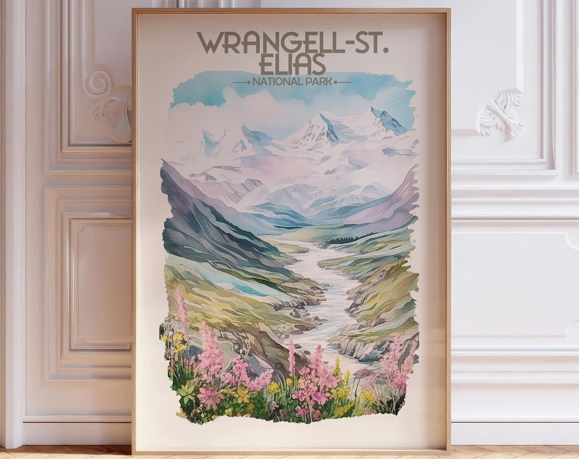 Kna Prints - 1 Pc Poster Wrangell St. Elias National Park Watercolor ...