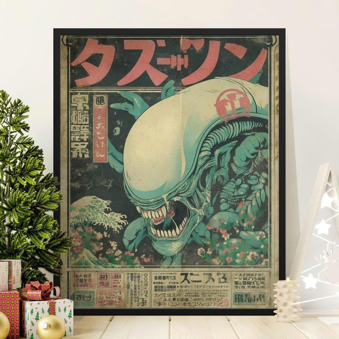 Kna Prints - 1 Pc Poster Xenomorph Ukiyo-E , Alien Inspired Art, Japanese Art Print, Sci-Fi ...