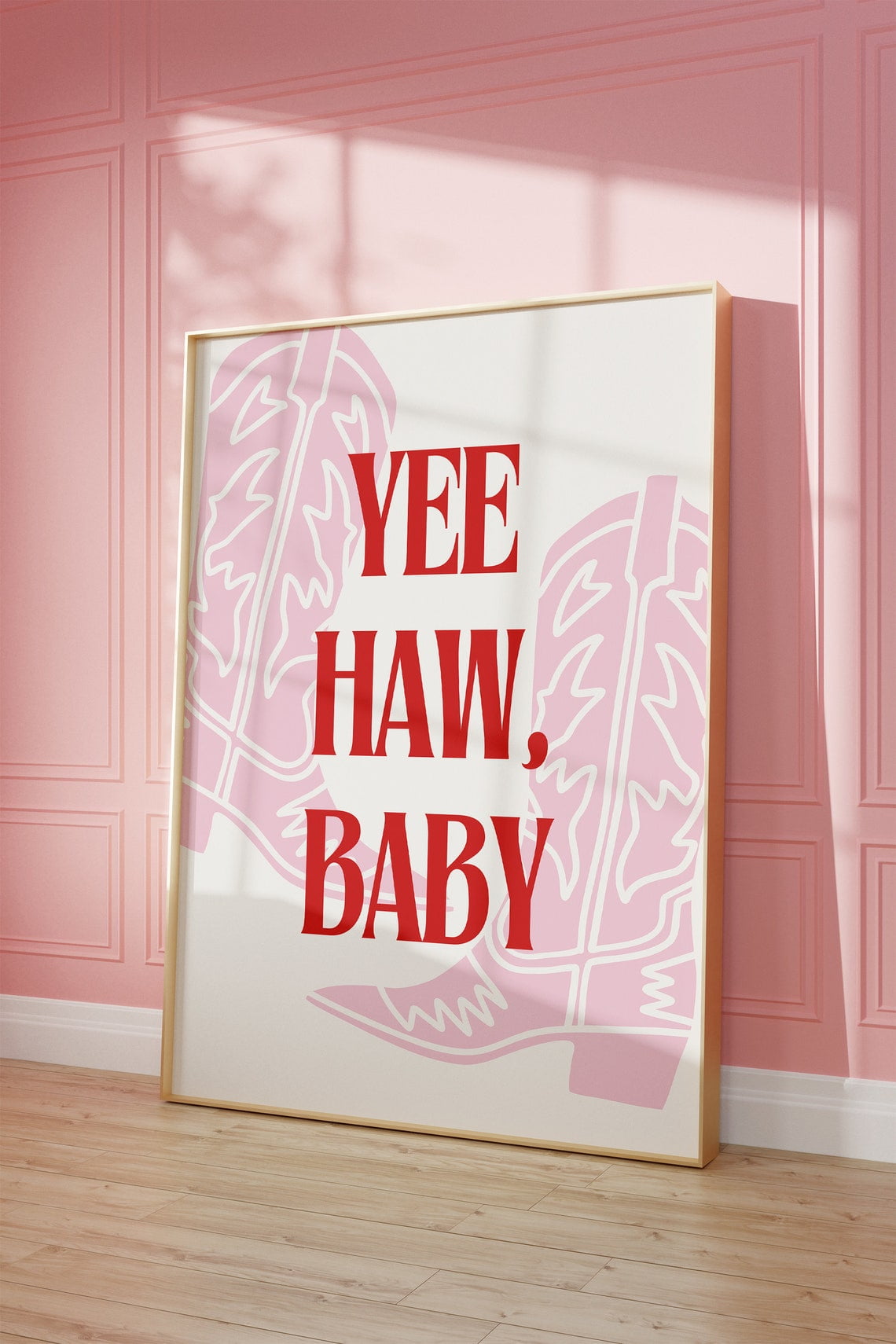 Kna Prints - 1 Pc Poster Yee Haw Cowboy Boots Art Print, Western Art ...