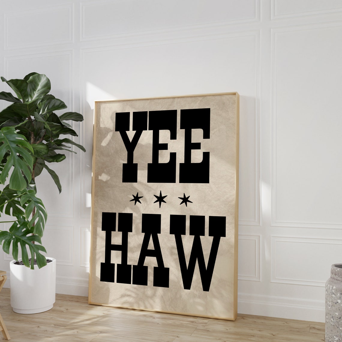 Kna Prints - 1 Pc Poster Yeehaw Typography Western Print, Cowboy Wall ...