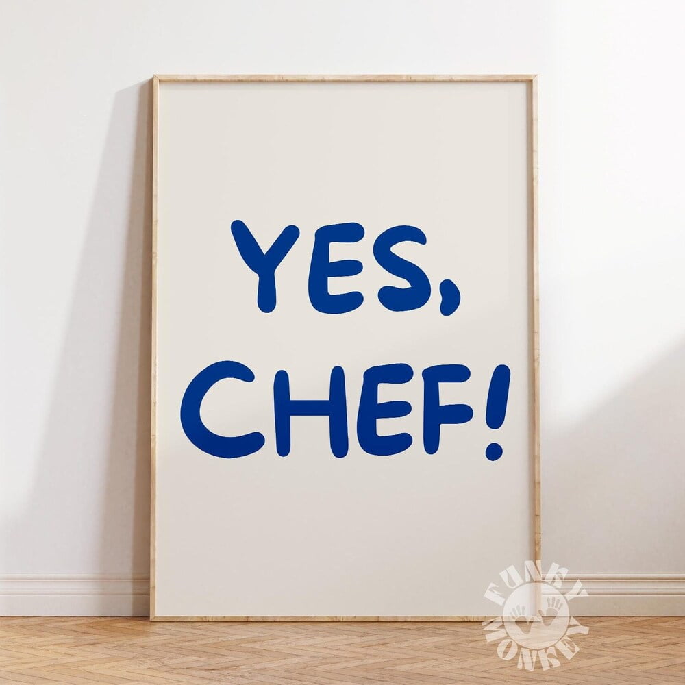 Kna Prints - 1 Pc Poster Yes Chef Print, Aesthetic Kitchen Decor ...