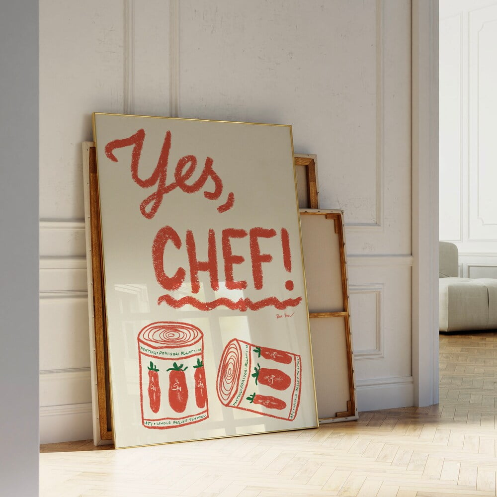 Kna Prints - 1 Pc Poster Yes Chef Wall Art, The Bear Kitchen Poster ...