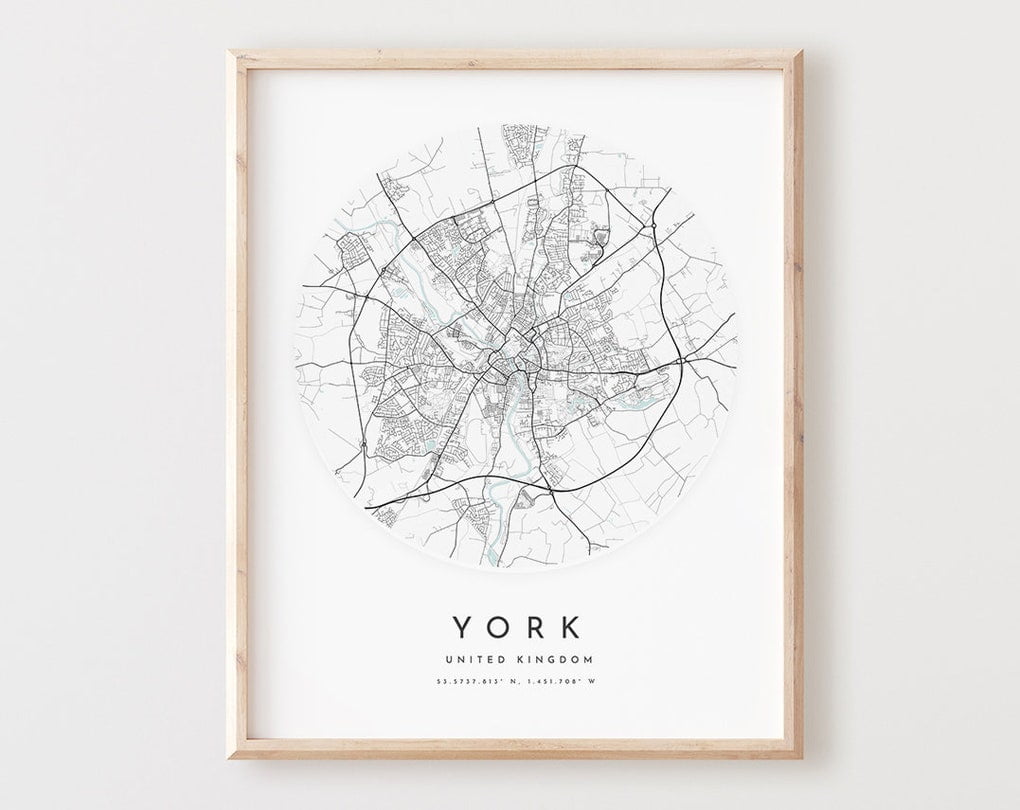 Kna Prints - 1 Pc Poster York Map Print, York Map City Wall Art, York ...