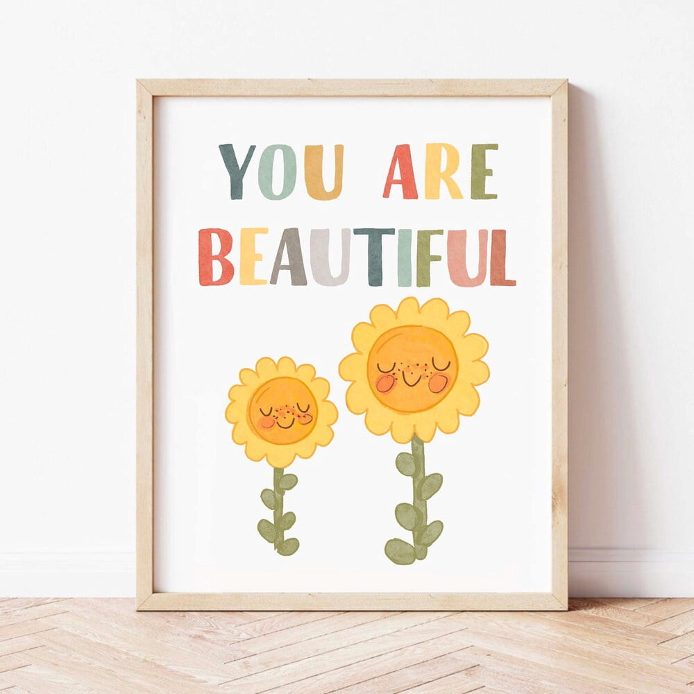 Kna Prints - 1 Pc Poster You Are Beautiful Poster, Playroom Sign Growth ...