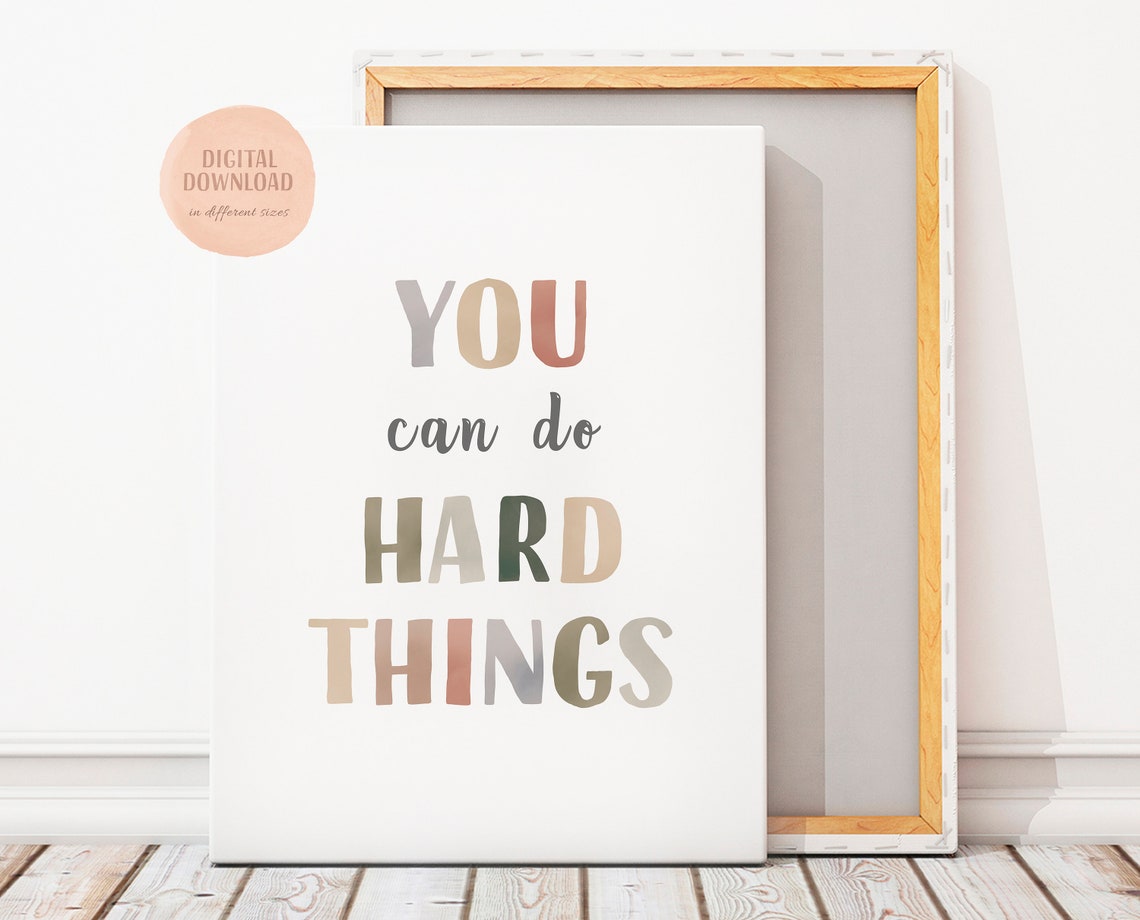 Kna Prints - 1 Pc Poster You Can Do Hard Things , Positive Affirmation ...