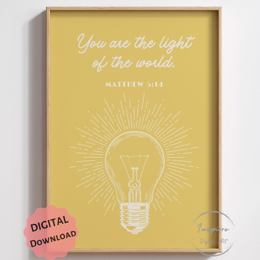 Kna Prints - 1 Pc Poster You Are The Light Of The World Printable ...