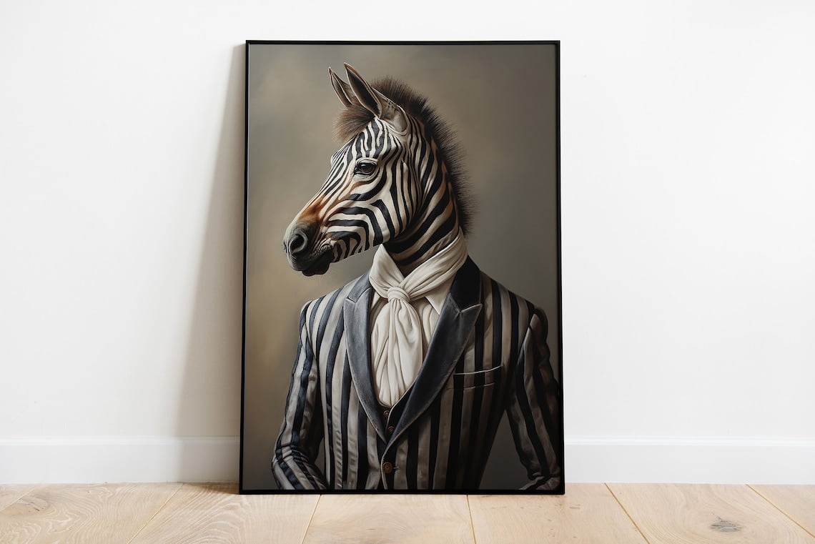 Kna Prints - 1 Pc Poster Zebra Portrait Print, Renaissance Zebra ...
