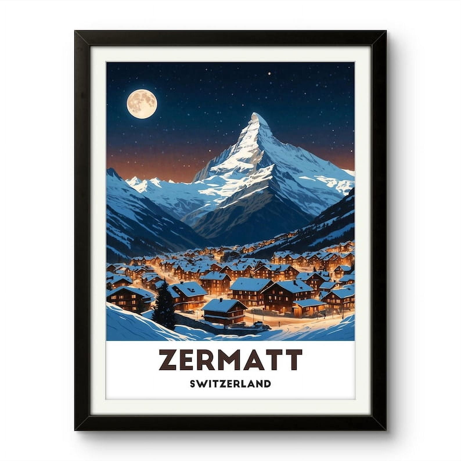 Kna Prints - 1 Pc Poster Zermatt Matterhorn , Switzerland Winter ...