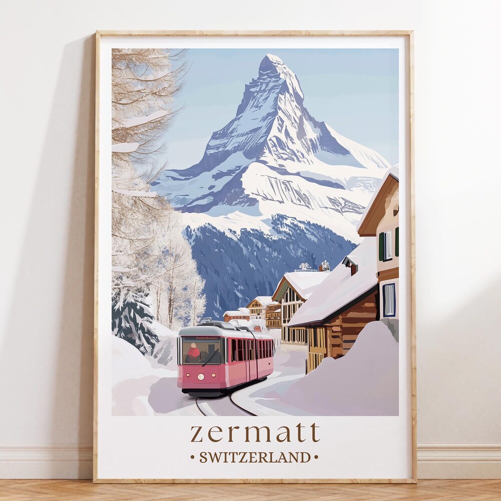 Kna Prints - 1 Pc Poster Zermatt Switzerland Art Print, Mountain Wall ...