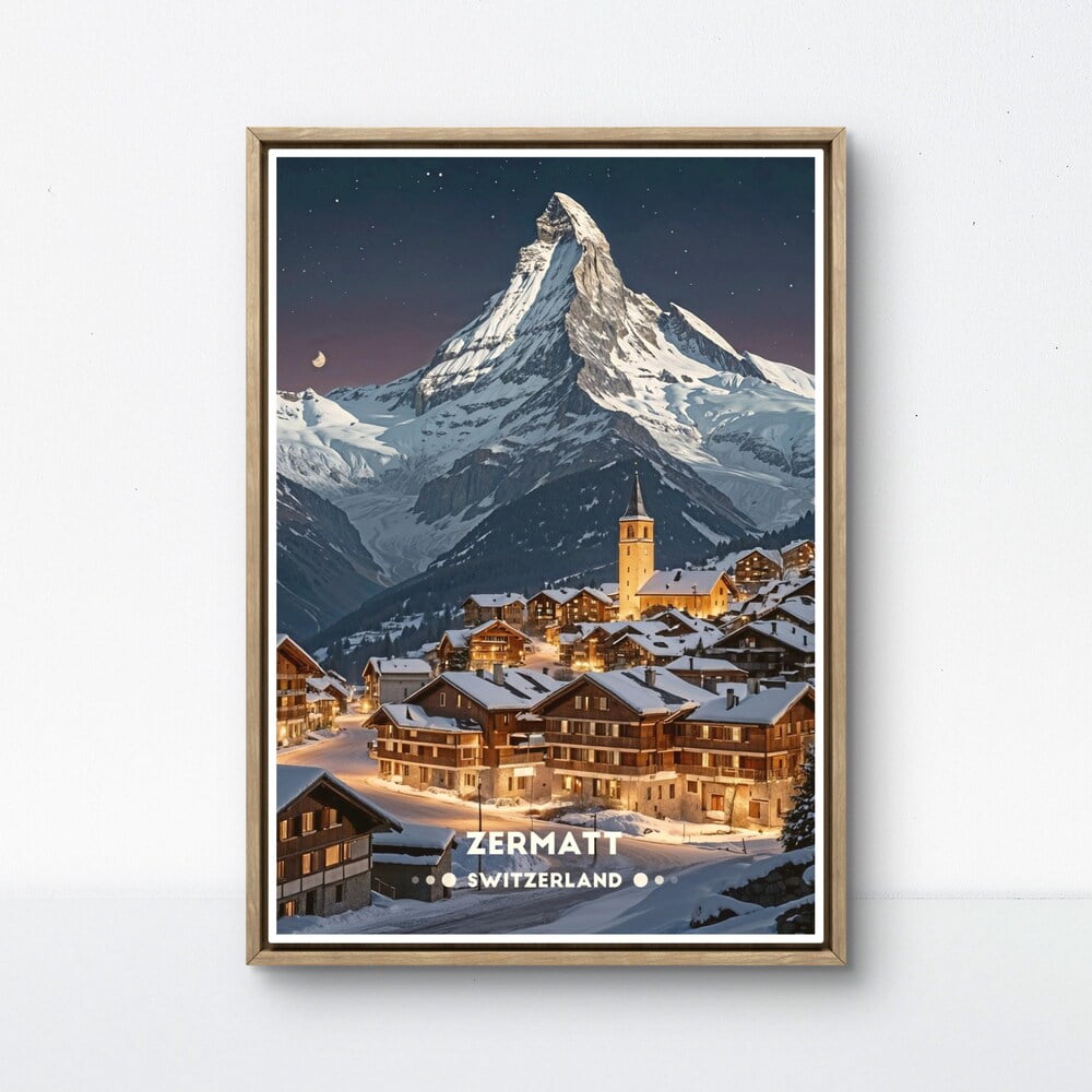 Kna Prints - 1 Pc Poster Zermatt Switzerland Vintage Poster, Winter ...