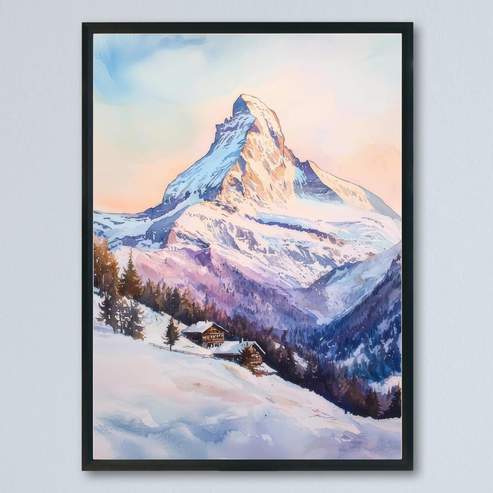 Kna Prints - 1 Pc Poster Zermatt Watercolor Poster Zermatt Travel ...