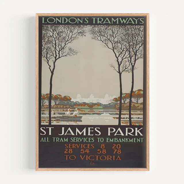 Kna Prints - 1 Pcs Poster 1928London_S Tramways St James Park P Irwin ...
