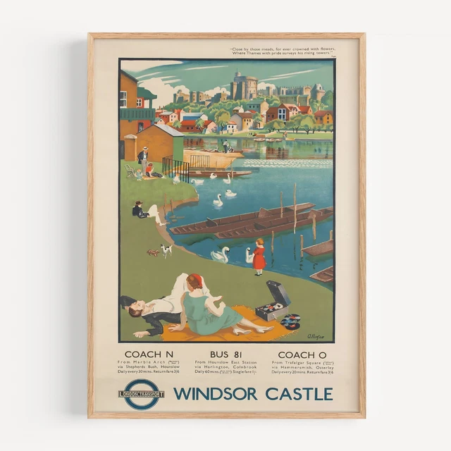 Kna Prints - 1 Pcs Poster 1934 Windsor Castle London Transport Adrian ...