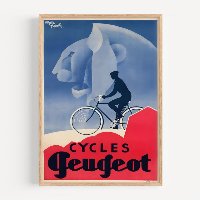 Kna Prints - 1 Pcs Poster Cycles Peugeot Perot Bicycle 1931 Retro ...