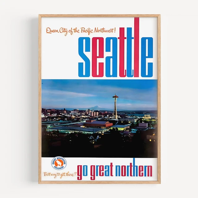Kna Prints - 1 Pcs Poster Great Northern Railway Seattle 1960S Retro ...