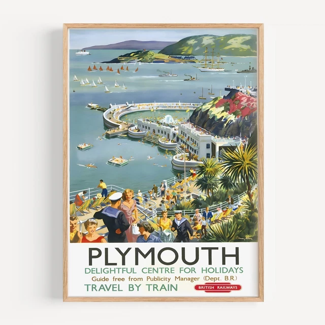 Kna Prints - 1 Pcs Poster Henry Riley Plymouth British Railways Retro ...