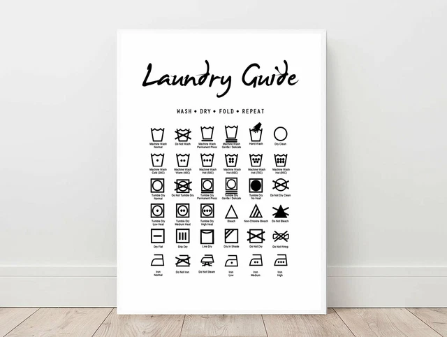 Kna Prints - 1 Pcs Poster Laundry Instructions Guide Poster Print ...