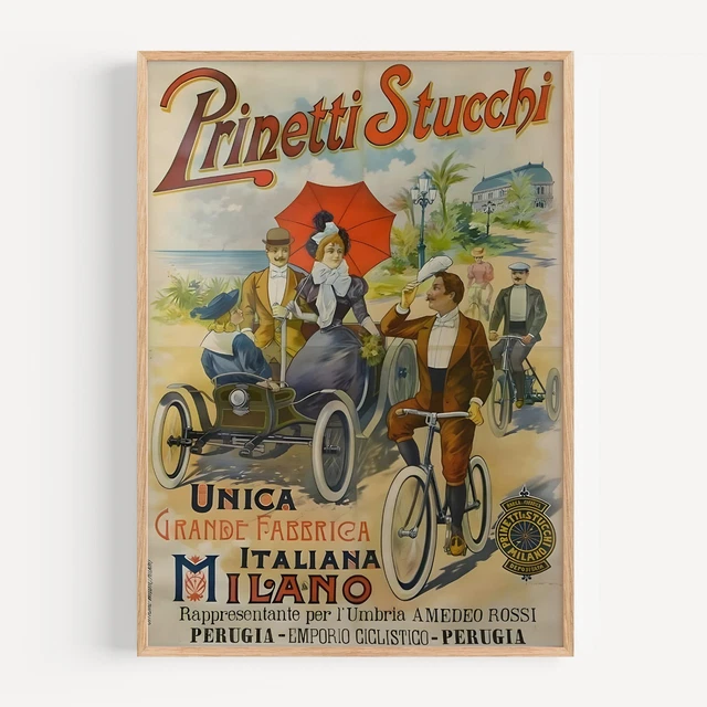 Kna Prints - 1 Pcs Poster Prinetti Stucchi (Italy) Bicycle 1900 Retro ...