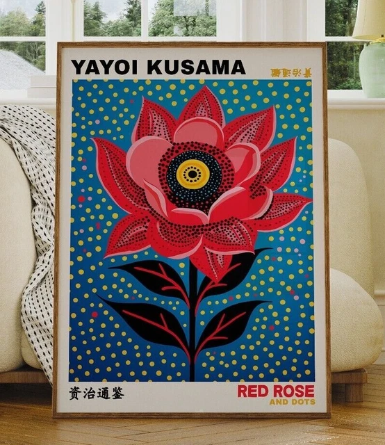 Kna Prints - 1 Pcs Poster Red Rose By Yayoi Kusama Modern Art Poster ...