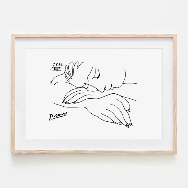 Kna Prints - 1 Pcs Poster Sleeping Angel Line Art By Picasso Wall Art ...