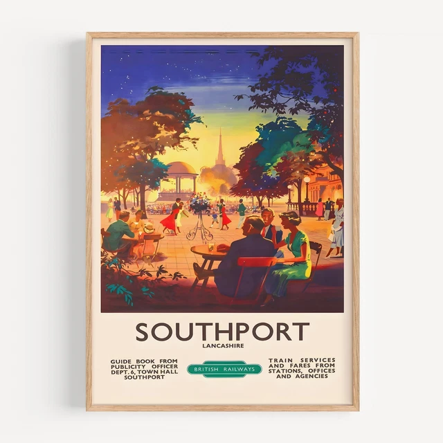 Kna Prints - 1 Pcs Poster Southport British Railways Retro Vintage ...