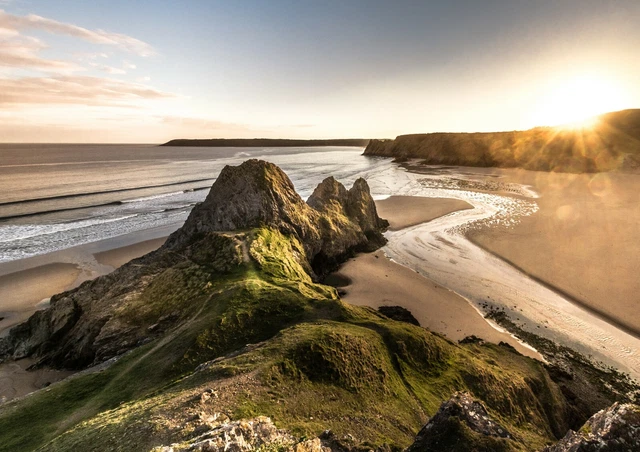 Kna Prints - 1 Pcs Poster Three Cliffs Gower Poster Peninsula ...