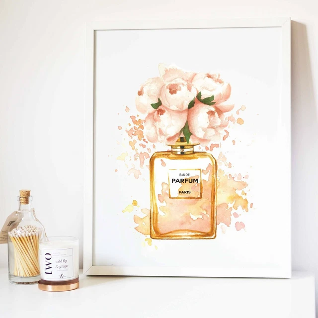 Kna Prints - 1 Pcs Poster Watercolors Perfume Bottle Fashion Art Print ...