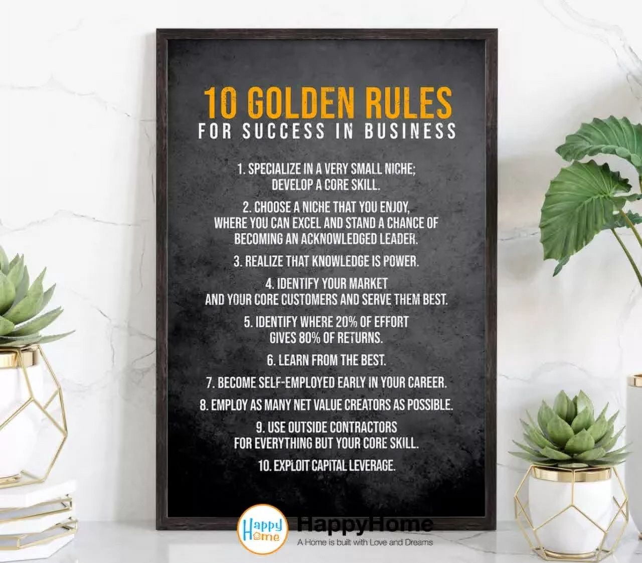 Kna Prints - 10 Golden Rules Motivational Inspirational Quotes Wall Art ...