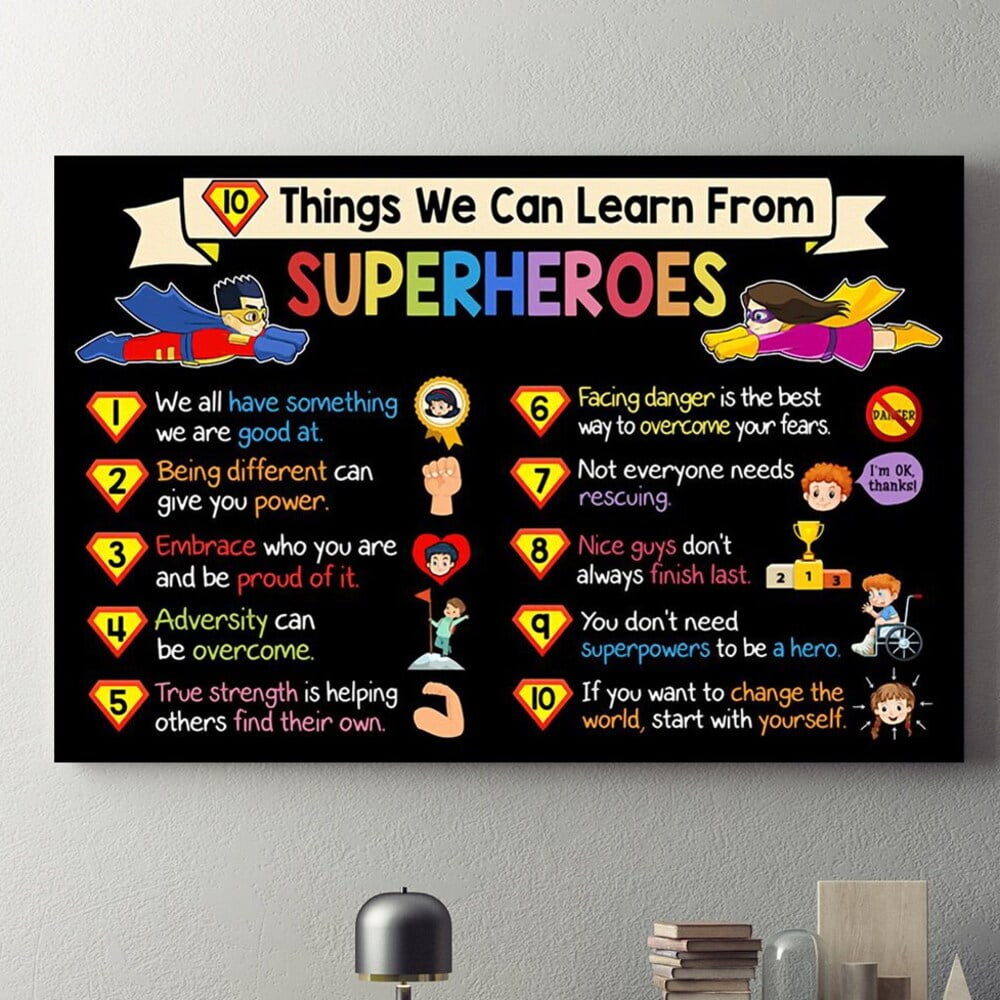 Kna Prints - 10 Things We Can Learn From Superheroes Poster ...