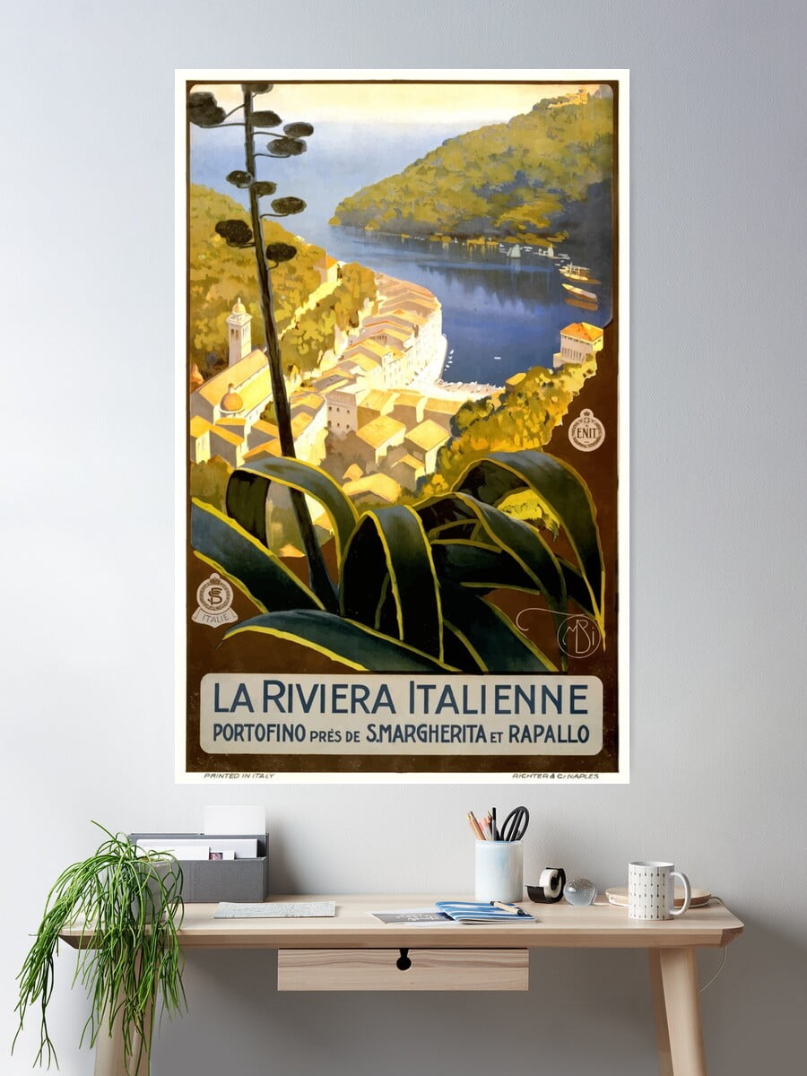 Kna Prints - 1920 Italian Riviera Travel Poster Poster , UNFRAMED-16x24 ...